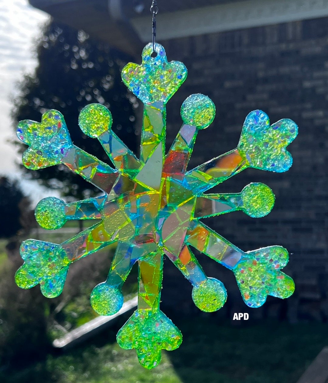 8 Snowflake Suncatcher.. APD.. Suncatchers.. Seasonal Item.. Whirlygig ...