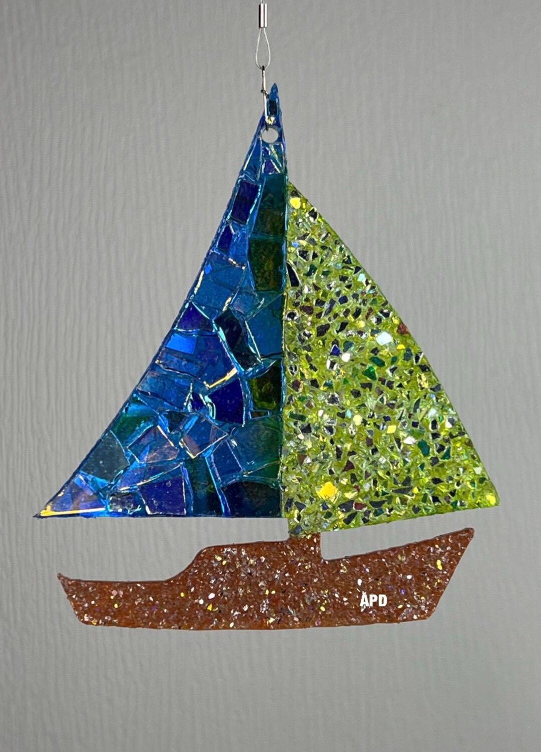 Sailboat Suncatcher..apd.. Garden Decoration.. Whirlygigs..wind Spinner ...