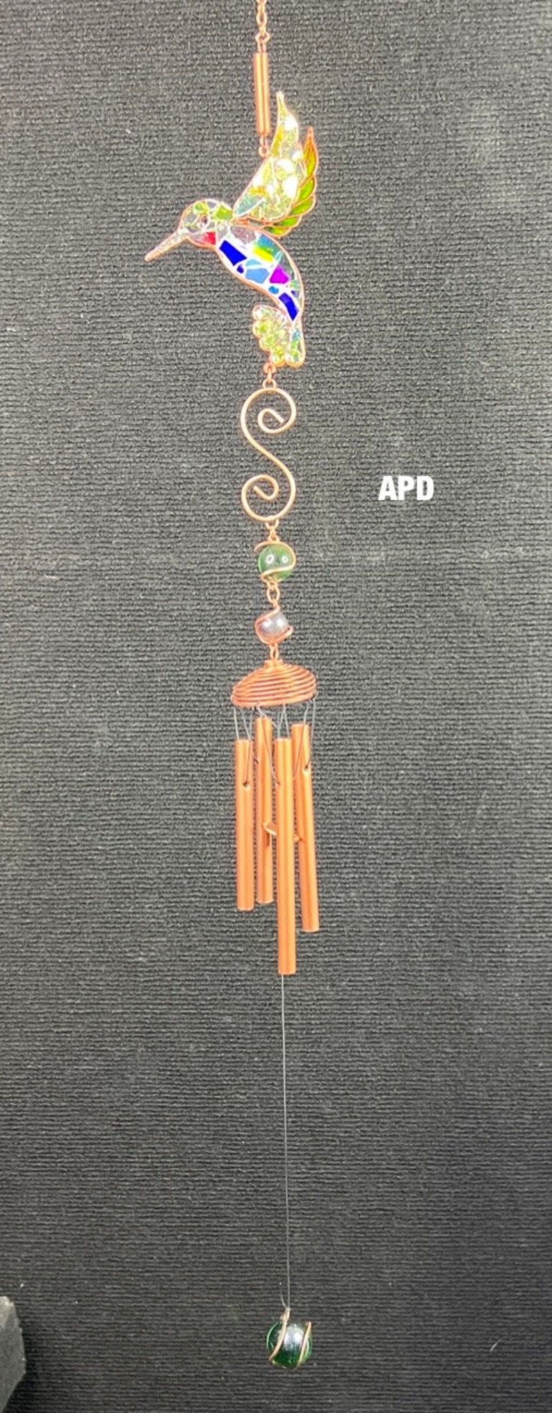 Hummingbird Wind Chime.. APD.. Garden Decoration.. Whirlygig..tree ...