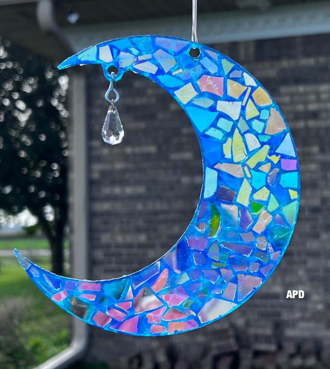 6” Crescent Moon.. APD.. Suncatcher.. Garden/yard Decoration ...