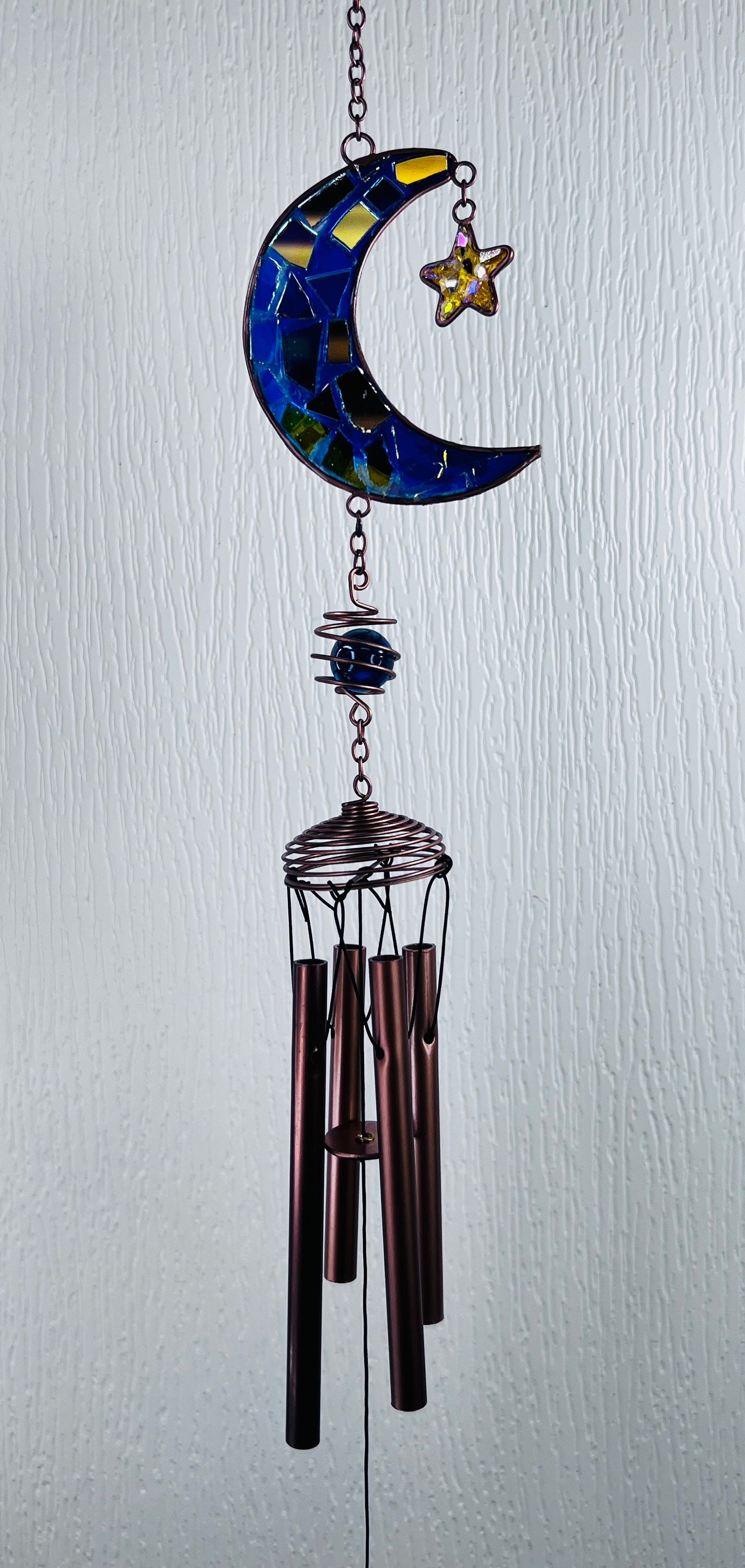 Moon W/ Star Wind Chime.. APD.. Garden Decoration.. Yard Decor.. Tree Bling.. Sun Catcher.. Sun ...