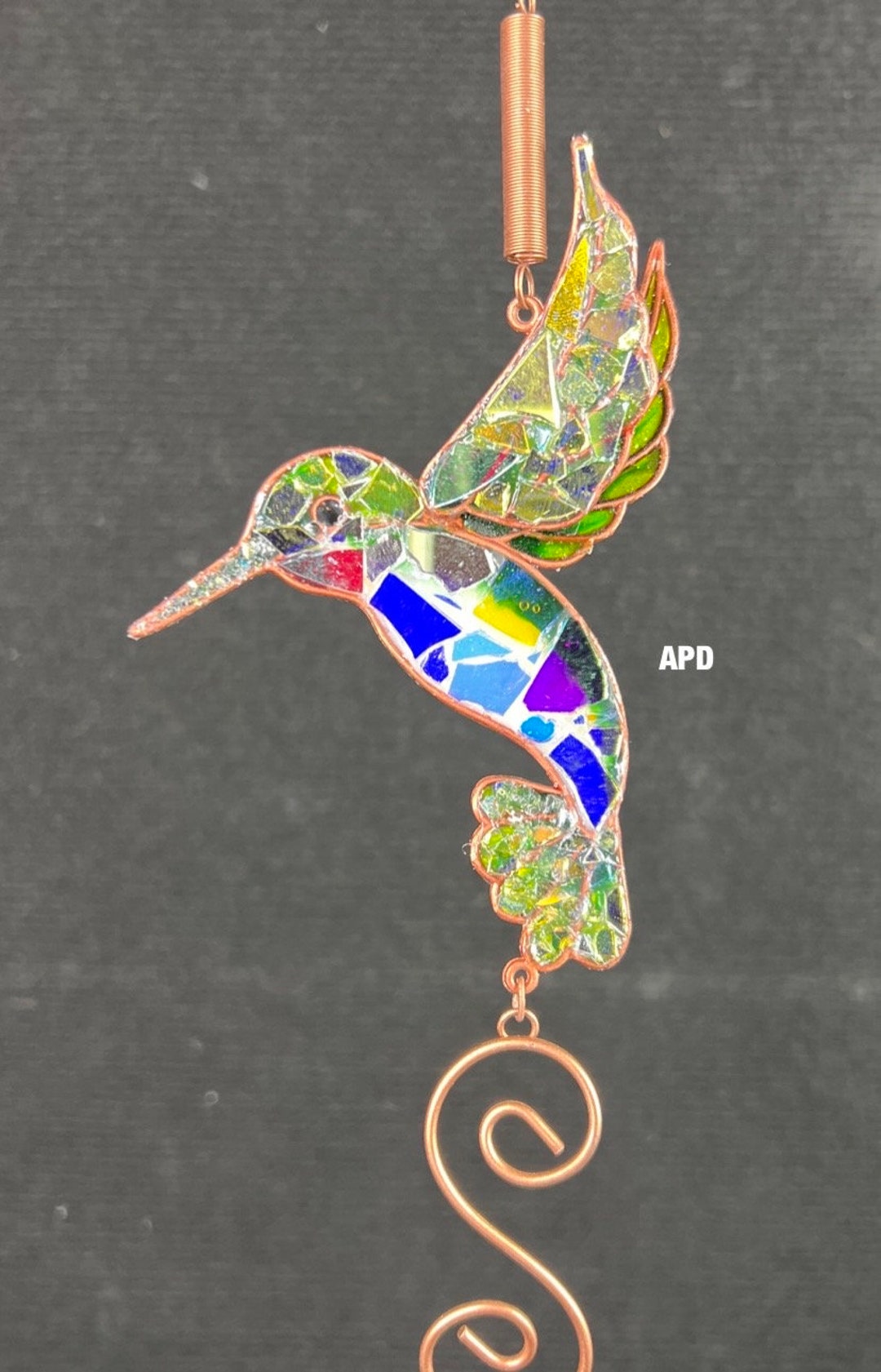 Hummingbird Wind Chime.. APD.. Garden Decoration.. Whirlygig..tree ...