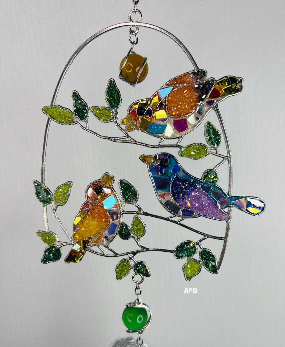 Birds Wind Chime.. APD.. Garden Art.. Yard Art.. Tree Bling.. Sun ...