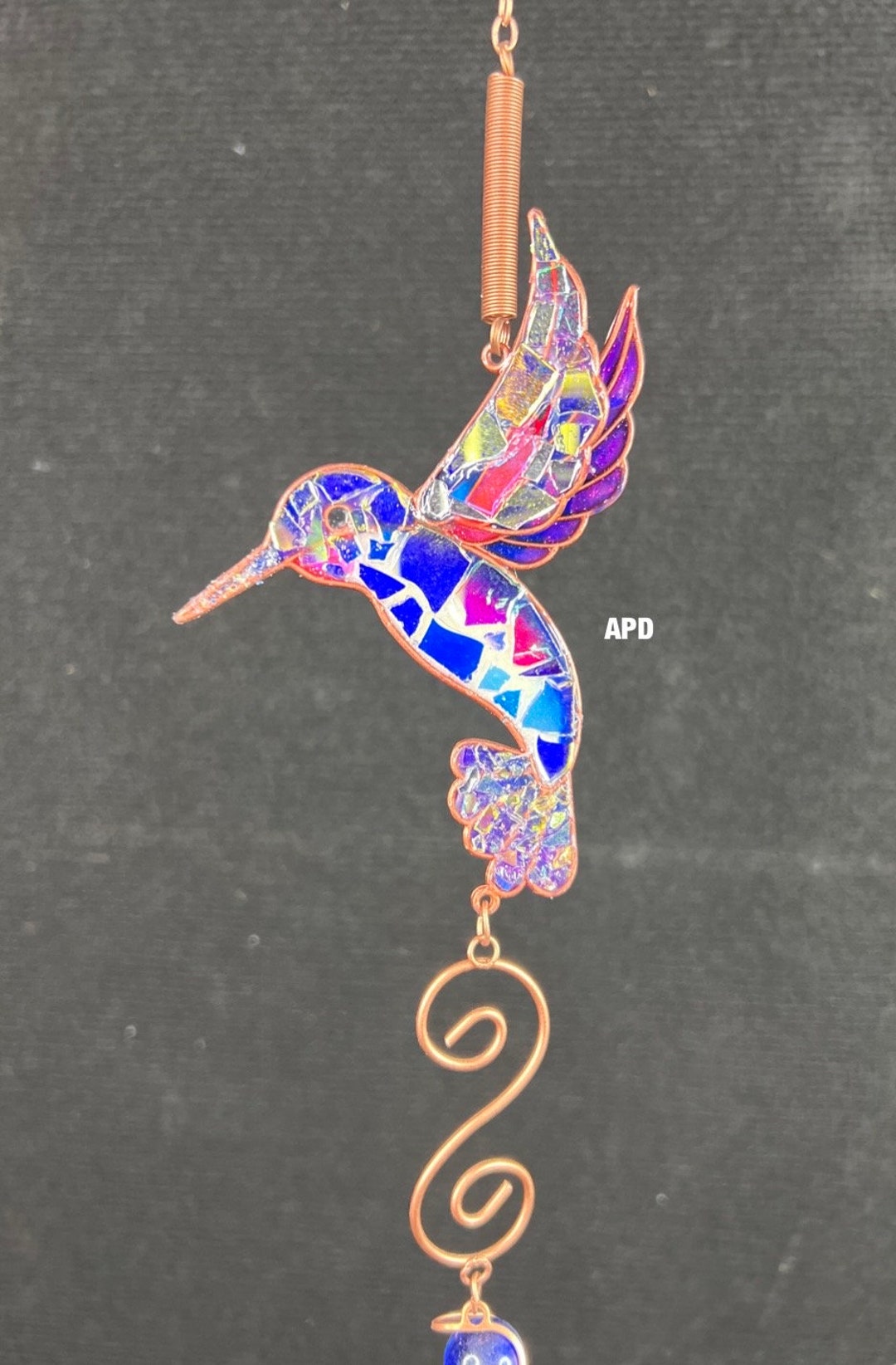 Hummingbird Wind Chime.. APD.. Garden Decoration.. Whirlygig..tree ...