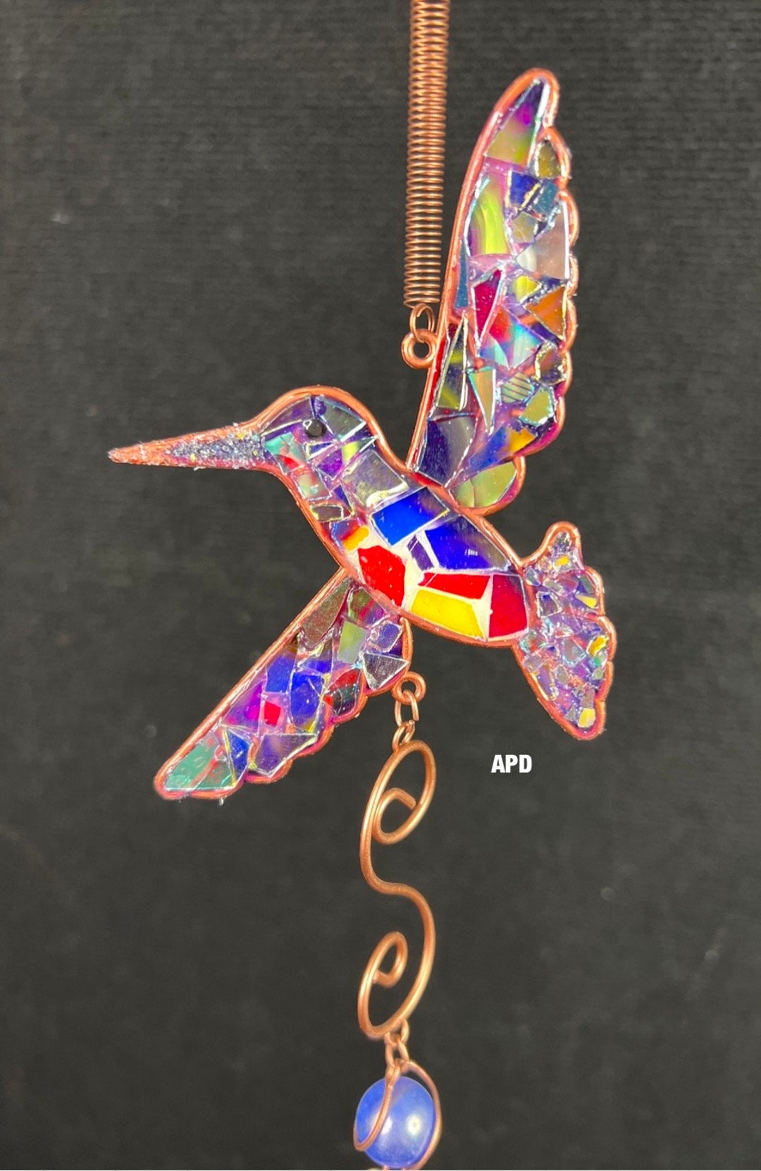 Hummingbird Wind Chime.. APD.. Garden Decoration.. Whirlygig..tree ...