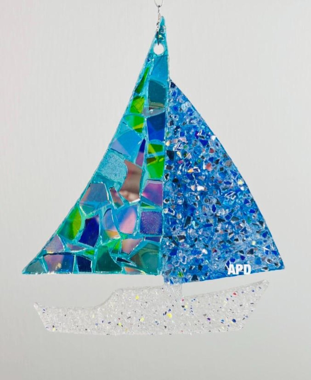 Sailboat Suncatcher..apd.. Garden Decoration.. Whirlygigs..wind Spinner ...
