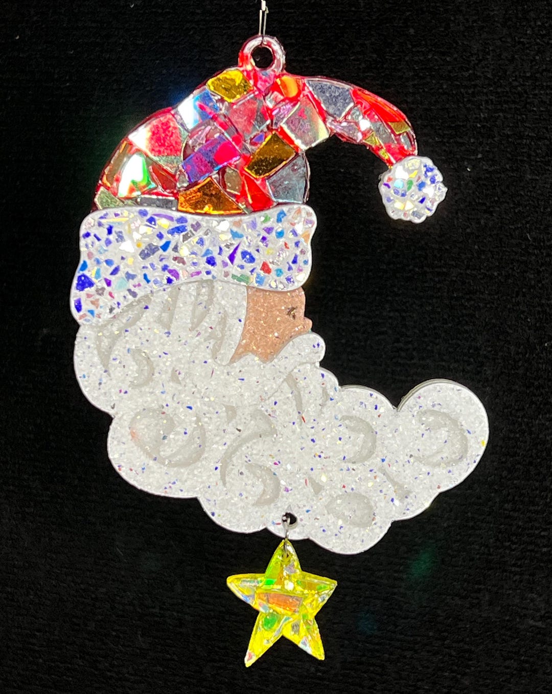Crescent Santa W/ Star.. APD.. Suncatcher.. Santa.. Wind Spinner ...