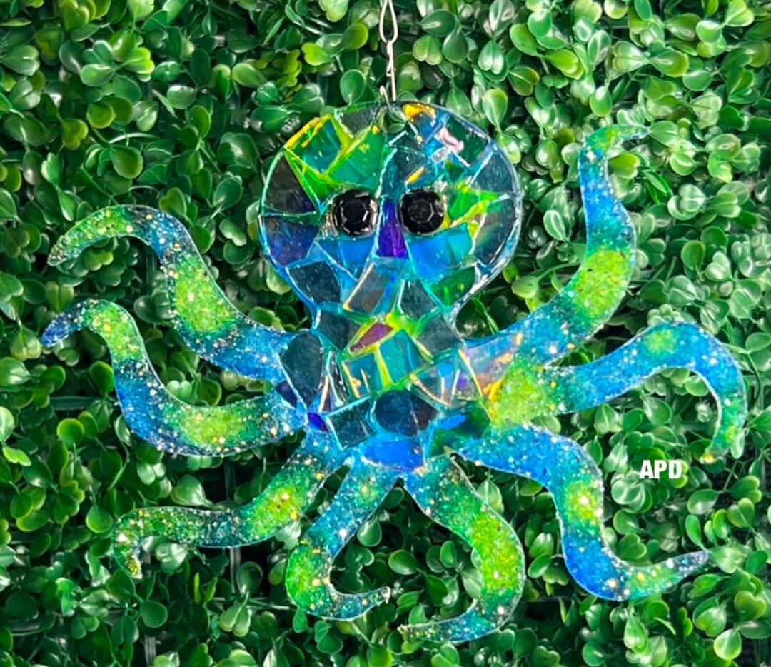 Octopus Suncatcher.. APD.. Suncatchers.. Whirlygig.. Windspinner.. Gift ...