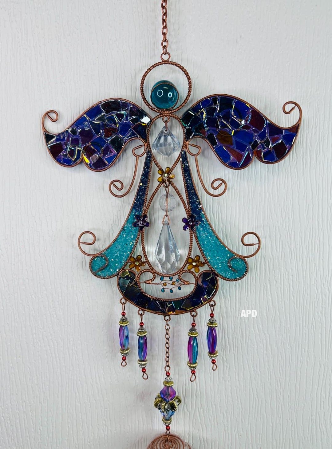 XL Angel Wind Chime.. APD.. Garden Art.. Yard Decor.. Tree Bling.. Sun ...