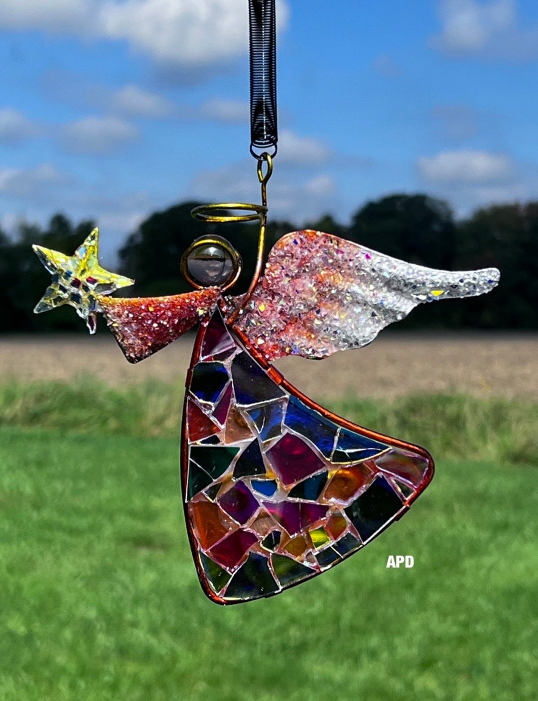 Angel Suncatcher.. APD.. Sun Catcher.. Bouncy Angel.. Remembrance Gift ...