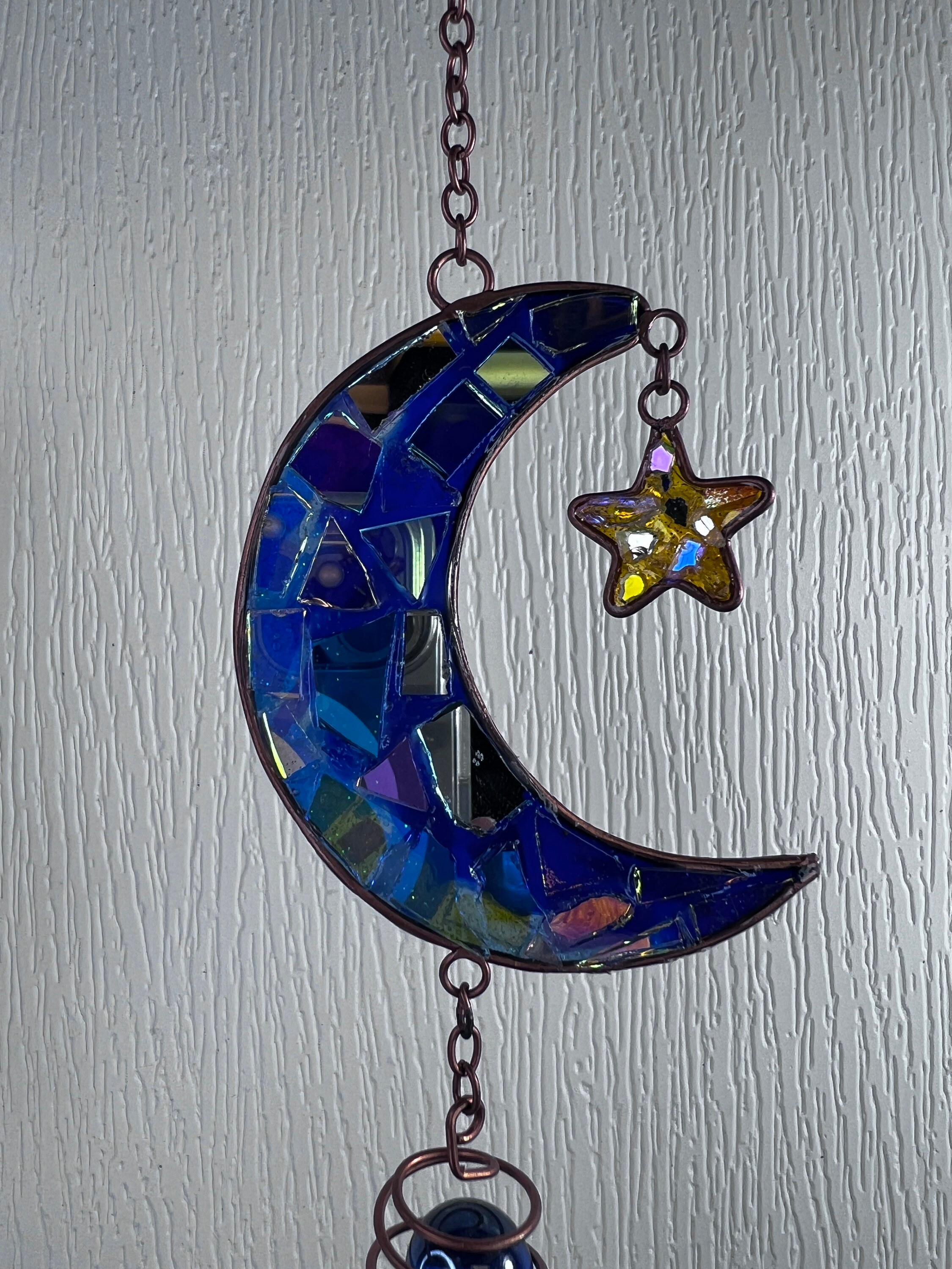 Moon W/ Star Wind Chime.. APD.. Garden Decoration.. Yard Decor.. Tree ...