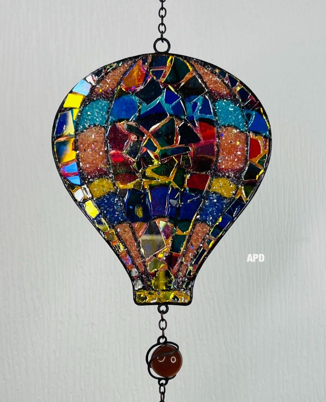 Hot Air Balloon Wind Chime.. APD.. Garden Art.. Yard Decor.. Tree Bling ...