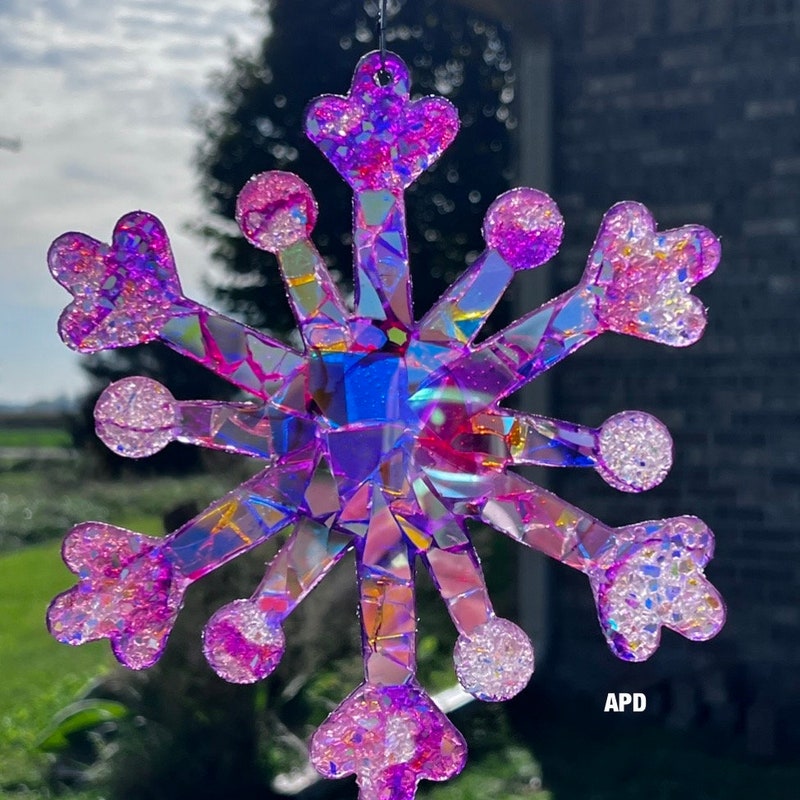 Snowflake Suncatcher - Etsy