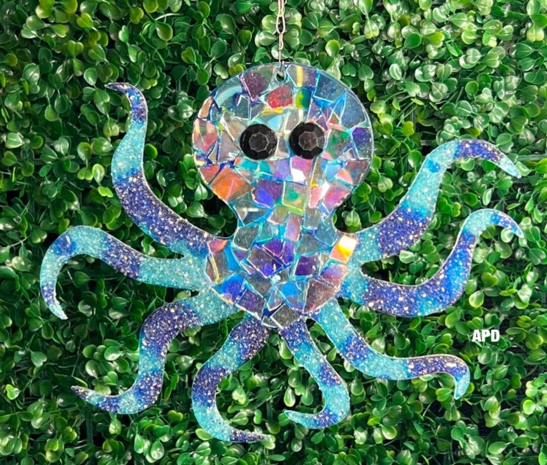 Octopus Suncatcher.. APD.. Suncatchers.. Whirlygig.. Windspinner.. Gift ...
