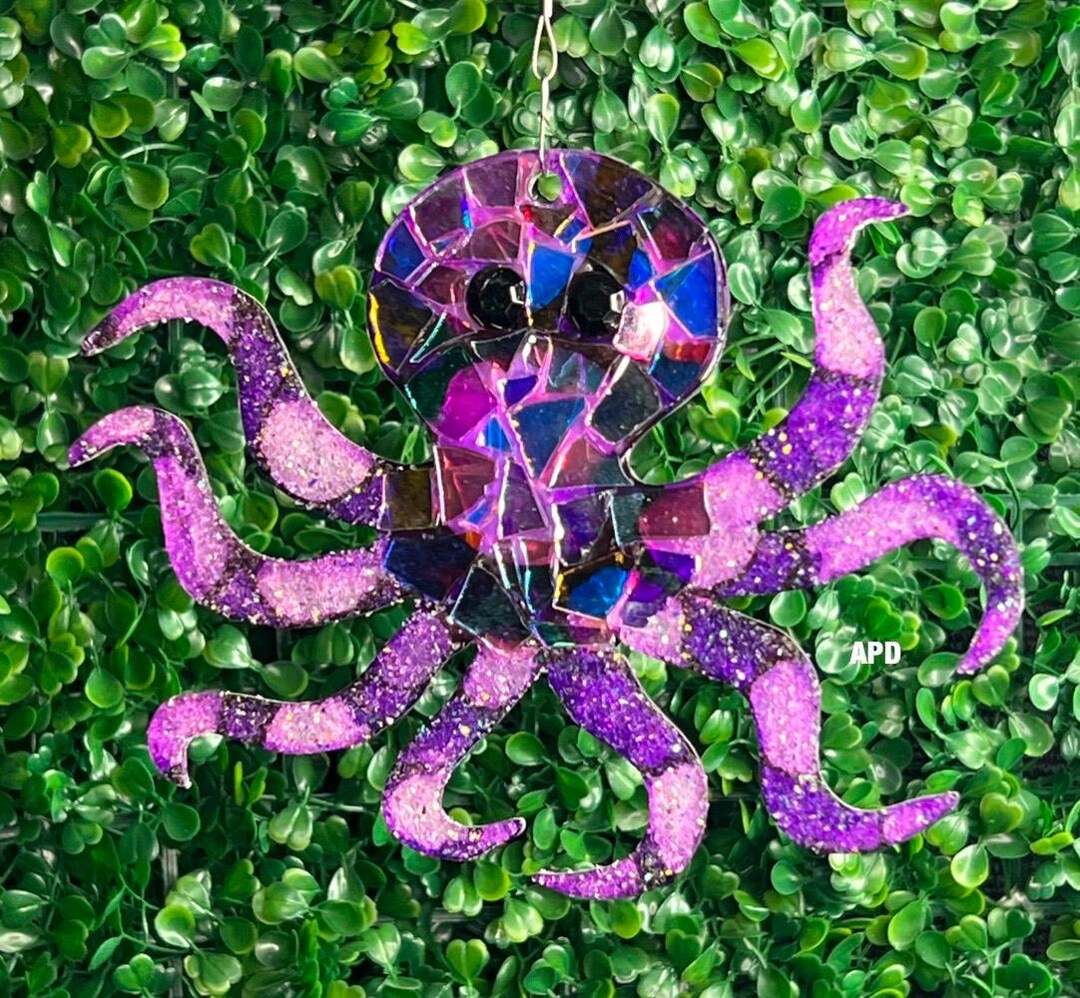 Octopus Suncatcher.. APD.. Suncatchers.. Whirlygig.. Windspinner.. Gift ...