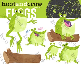 Five Green and Speckled Frogs Clip Art Instant Download File - Etsy