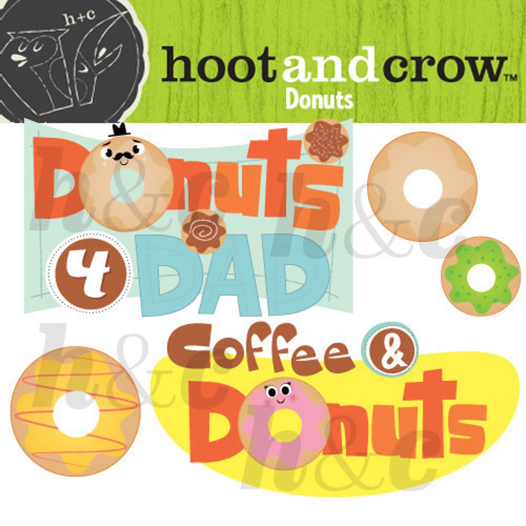 Coffee and Donuts Clip Art - Commerical and Personal Use - Etsy
