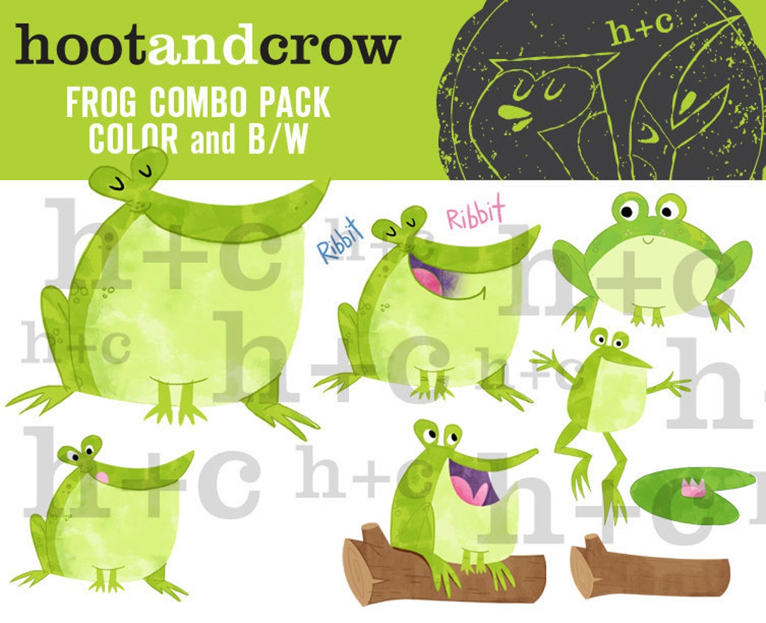 Frog Clip Art - Combo Set - Color Personal & Commercial Use Clip Art ...