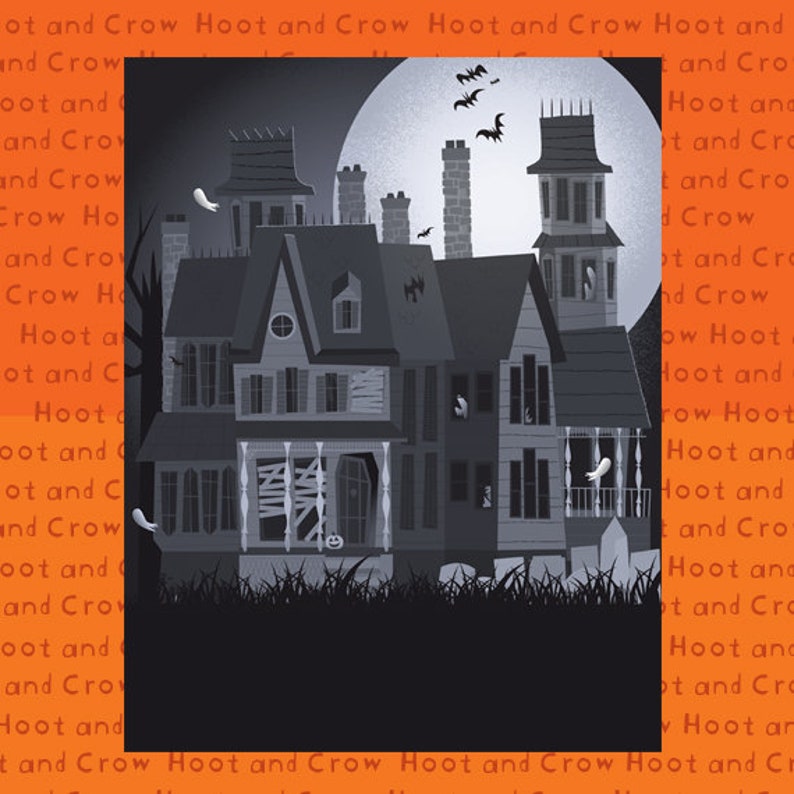 Haunted House Halloween Digital Print, Poster Art, Digital Art - Etsy