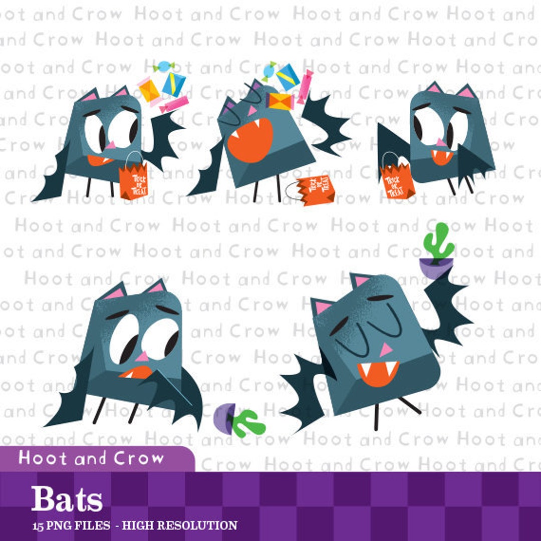 Cute Halloween Bat Clip Art, Printable - Etsy
