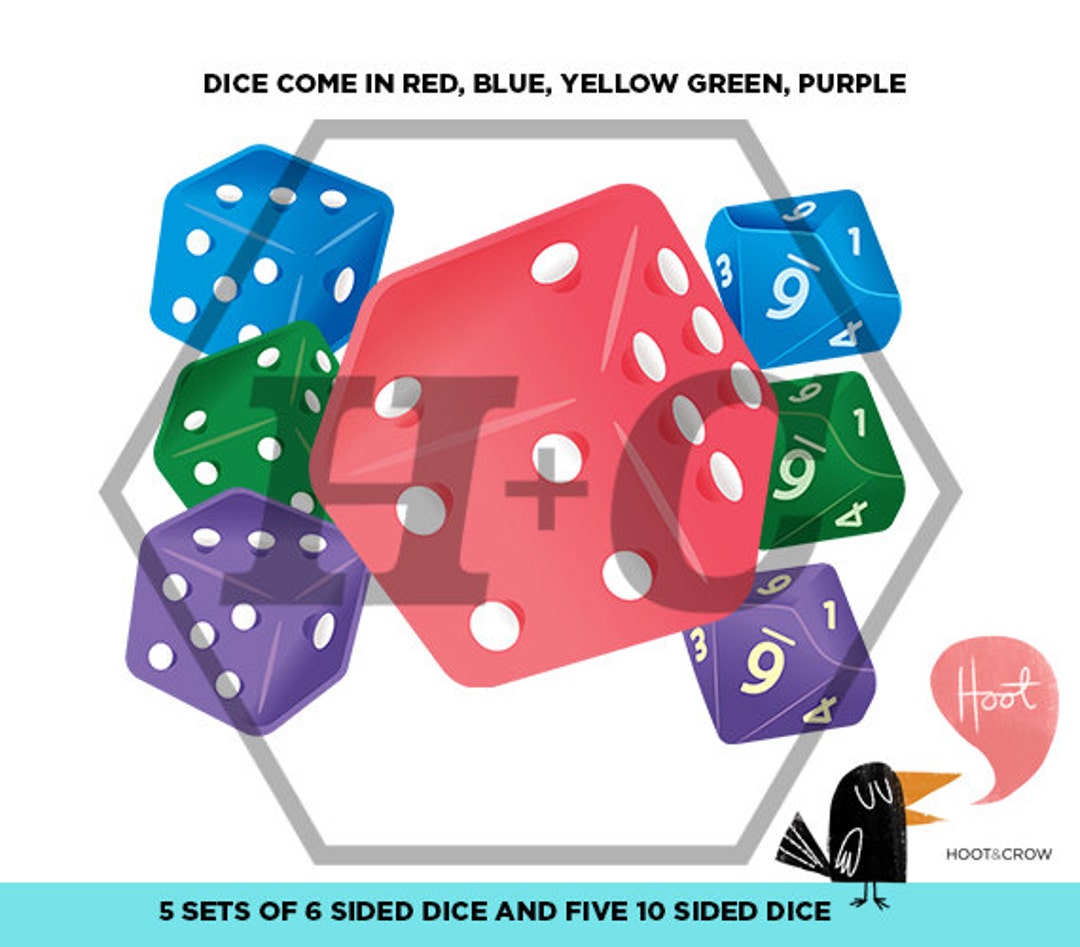 Colored Dice Clip Art