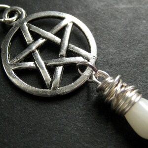 Pagan Necklace. White Coral Necklace. Teardrop Necklace. Silver ...