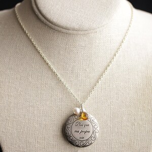 More Than My Own Life Locket. French Quote Stamped Locket Necklace With ...
