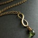 Wire Wrapped Bronze Infinity Symbol Necklace. Green Necklace. - Etsy