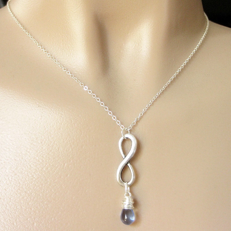 Infinity Symbol Necklace. Wire Wrapped. Teardrop Pendant | Etsy
