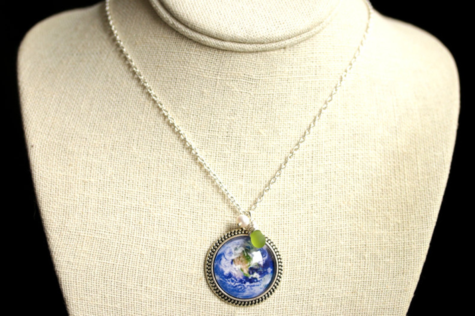 Save the Planet Necklace. Planet Earth Pendant With Fresh - Etsy