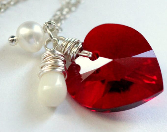 Dark Red Hematoid Quartz Necklace - Natural Crystal Pendant With ...