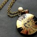 Sun Necklace. Sun Locket Necklace. Celestial Bronze Necklace With Glass ...