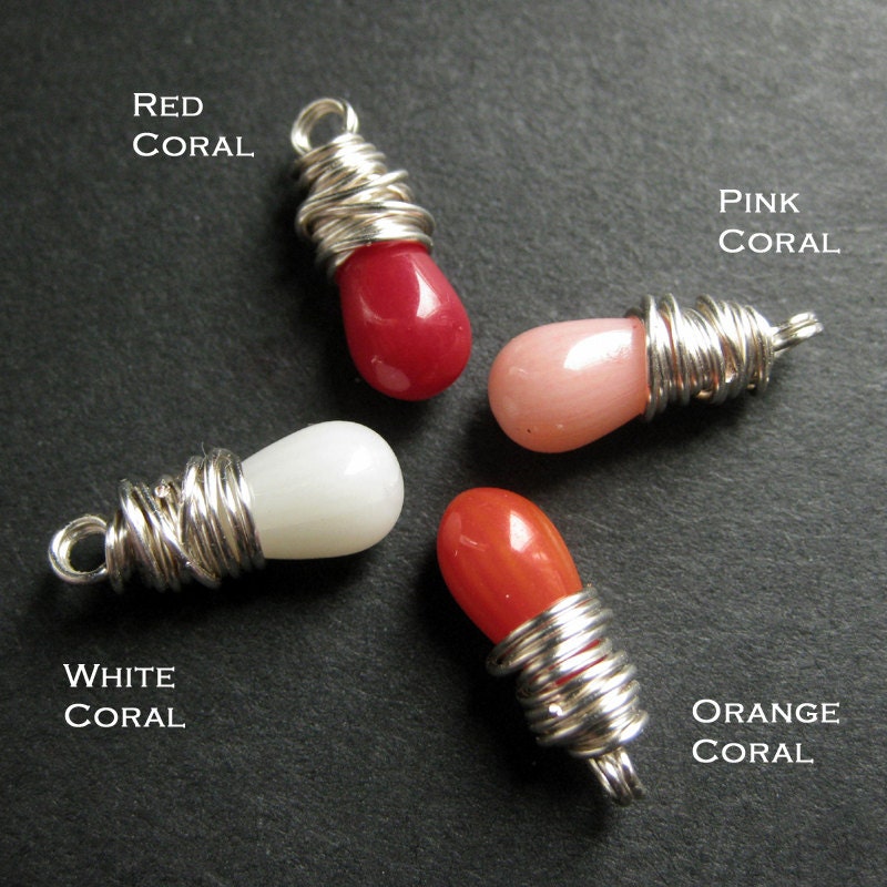 Pagan Necklace. Red Coral Necklace. Teardrop Necklace. Silver Pentagram ...