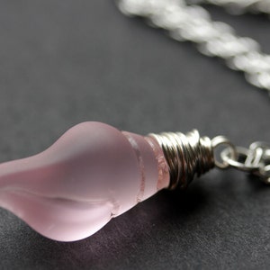 Conch Shell Necklace. Pink Seaglass Necklace. Pink Necklace. Seashell ...