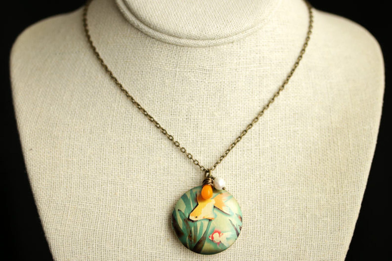 Lucky Goldfish Locket Necklace. Goldfish Necklace. Orange Fish - Etsy