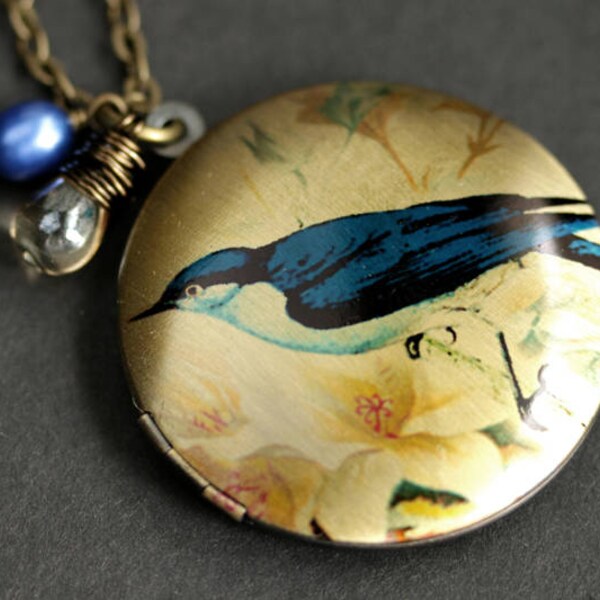 Blue Bird Necklace - Etsy