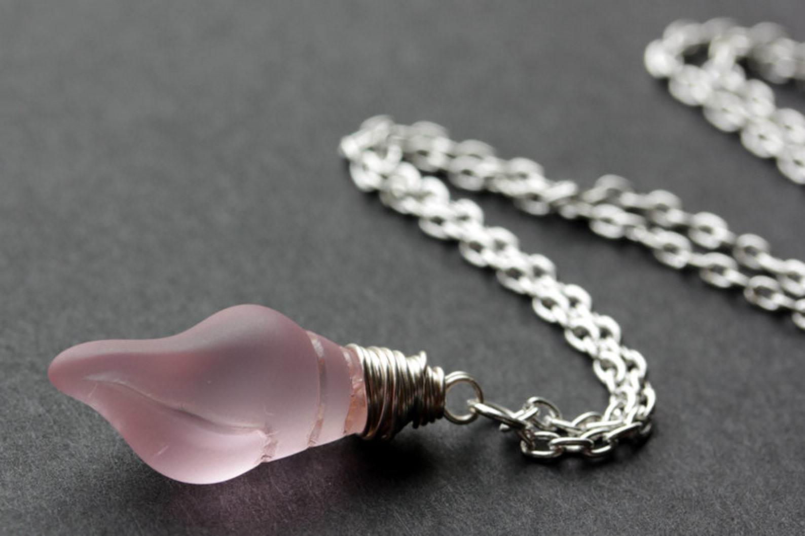 Conch Shell Necklace. Pink Seaglass Necklace. Pink Necklace. | Etsy