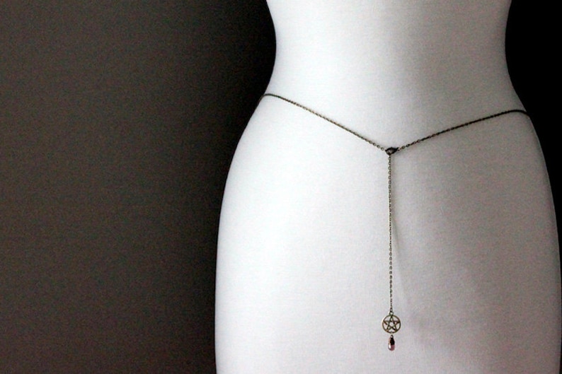 Lariat Belt With Custom Charm. Chain Belt. Thin Belt. Delicate Belt ...