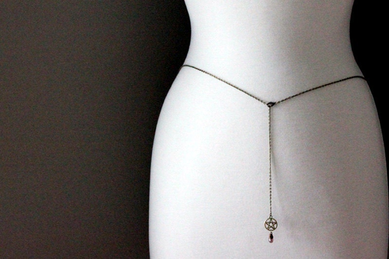 Lariat Belt With Custom Charm. Chain Belt. Thin Belt. Delicate Belt ...