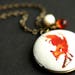 Fox Locket Necklace. Red Fox Necklace With Glass Teardrop and Fresh ...
