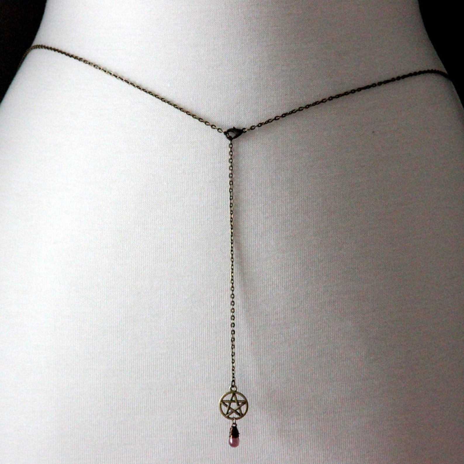 Lariat Belt With Custom Charm. Chain Belt. Thin Belt. Delicate Belt ...