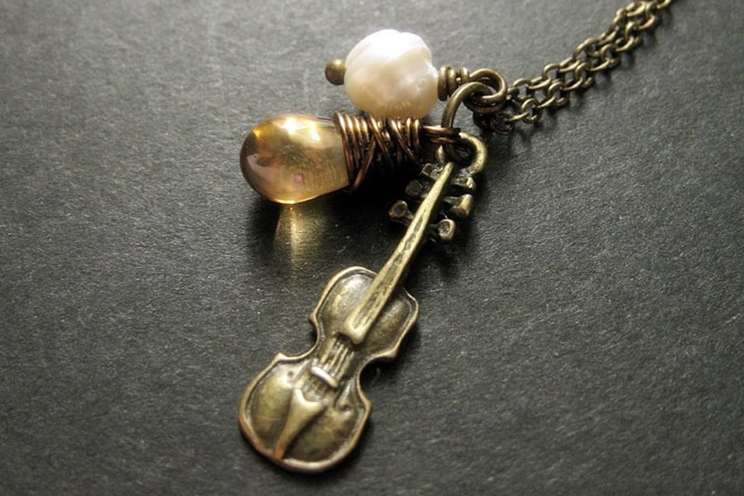 HOLIDAY SALE Classical Music Necklace. Cello Necklace, Violin Necklace ...