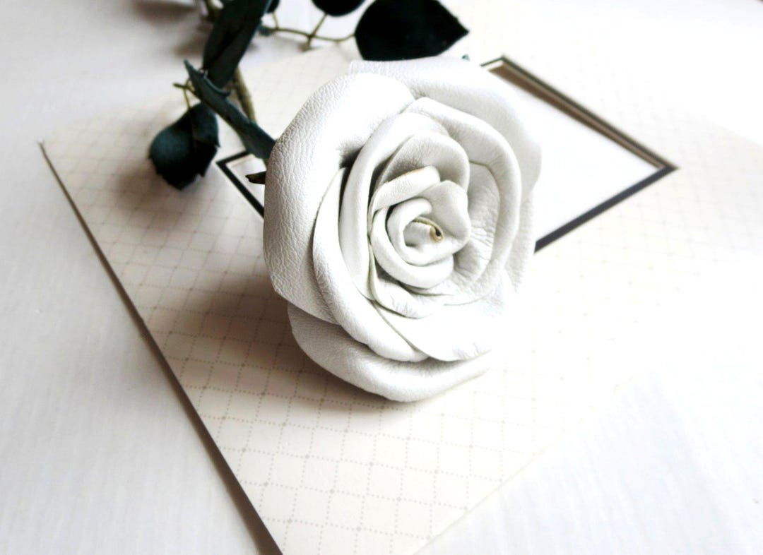 Leather Flowers 3rd Anniversary Gift, Leather Rose, Long Stem Leather ...