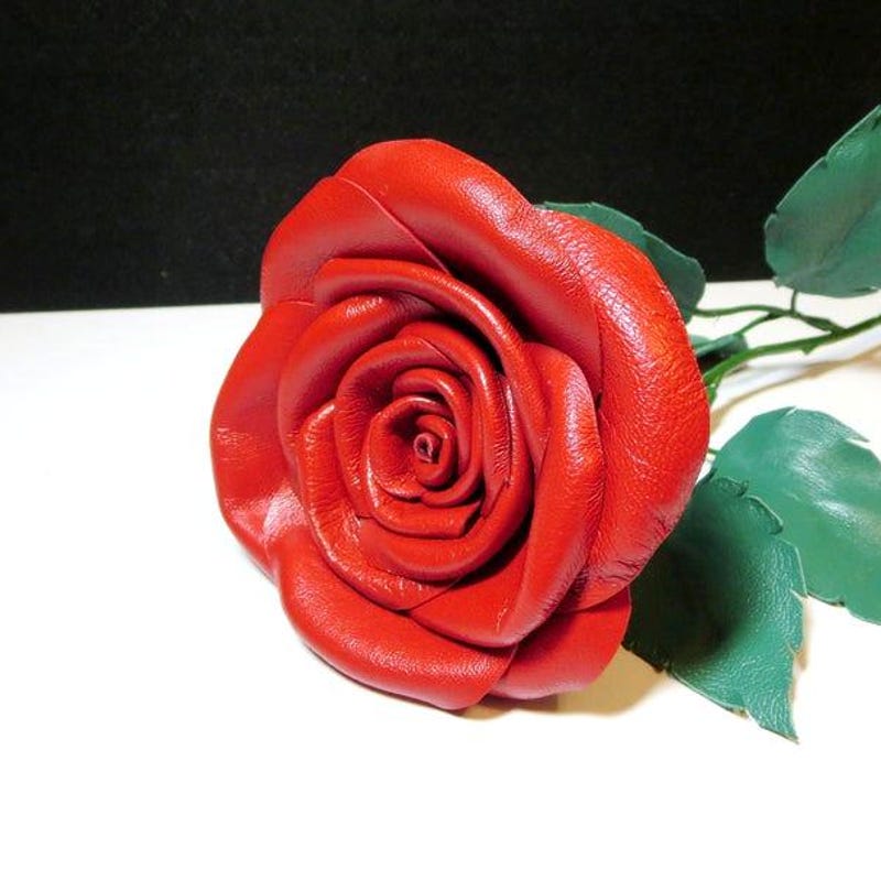Leather Rose - Etsy