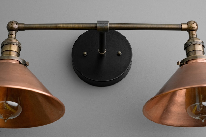 Copper Vanity Light - Industrial Bathroom - Industrial Decor - Vanity ...