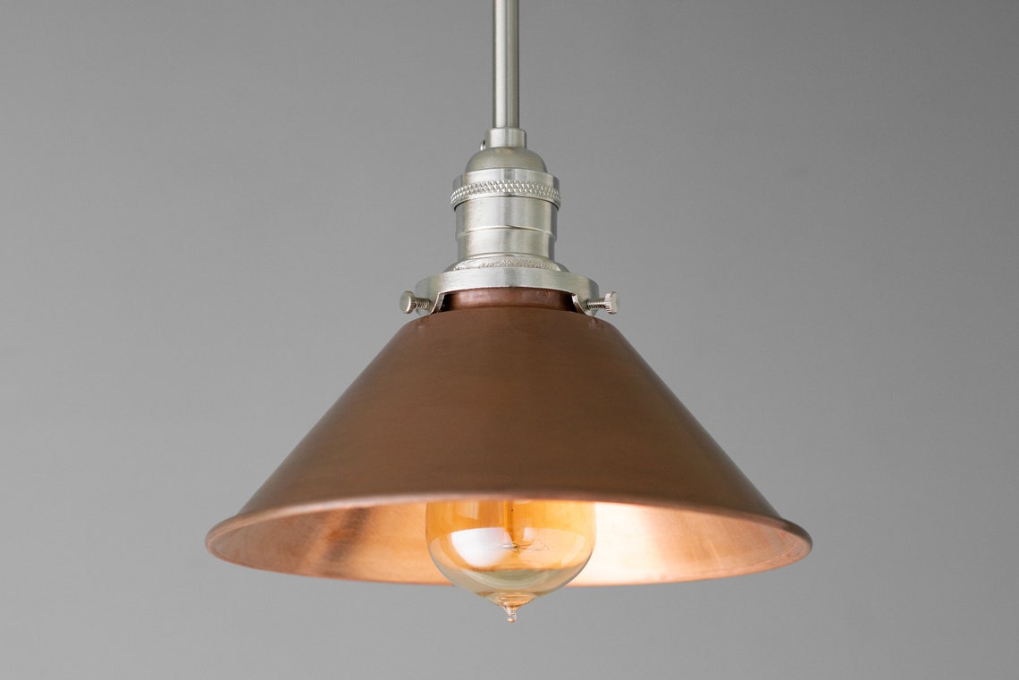 Copper Lighting 8 Inch Shade Pendant Lighting Hanging - Etsy