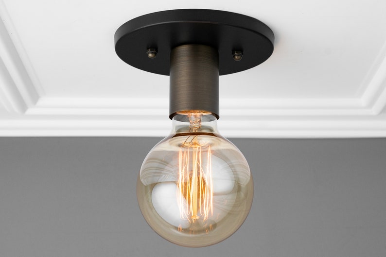 Minimalist Light Fixture Edison Bulb Flush Mount Ceiling - Etsy