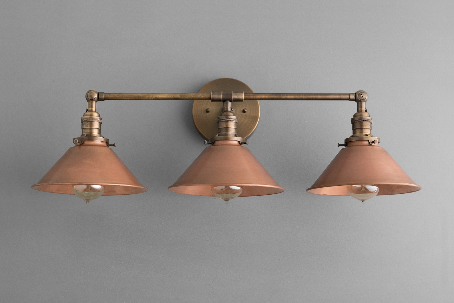 Copper Light Fixture - Rustic Vanity Light - Rustic Lighting ...