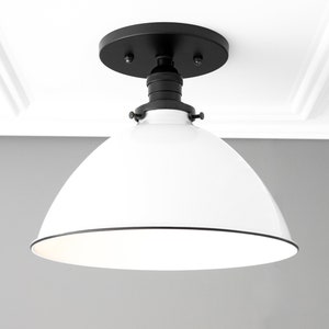 10 Inch White Shade - Ceiling Light Fixture - Industrial - Farmhouse ...