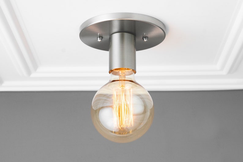 Minimalist Light Fixture Edison Bulb Flush Mount Ceiling - Etsy